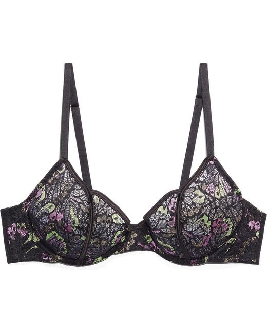 Savage x Fenty Butterfly Wings Unlined Lace Tulip Cup Bra in Brown | Lyst