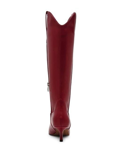 Steven New York Britt Knee High Western Boot in Red | Lyst