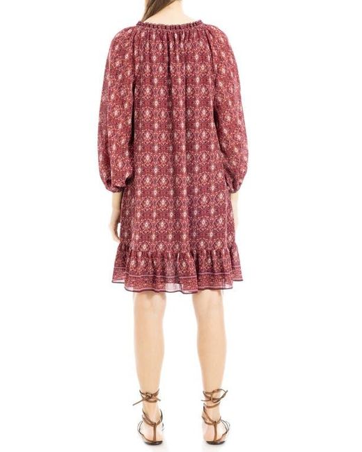 Max Studio Balloon Sleeve Trapeze Dress in Red | Lyst