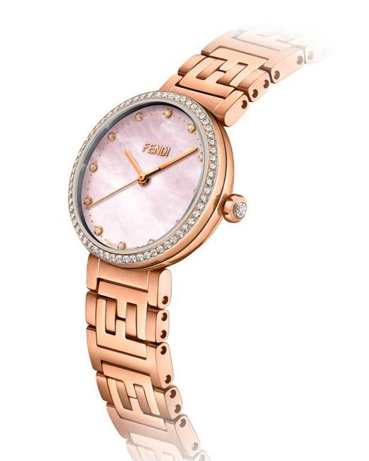 Fendi Forever Diamond Swiss Quartz Bracelet Watch, 29Mm in Metallic | Lyst
