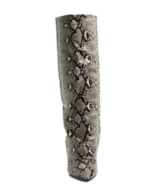Steve Madden Paley Snake Embossed Boot in White | Lyst