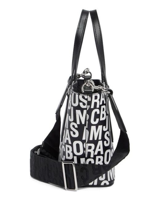 Marc Jacobs Jumbled Logo Small Tote Bag in Black | Lyst