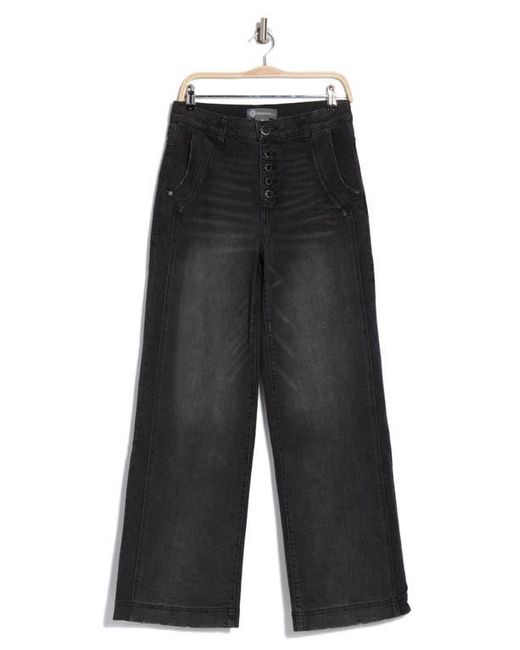 Democracy Skyrise Front Panel Wide Leg Jeans in Gray | Lyst