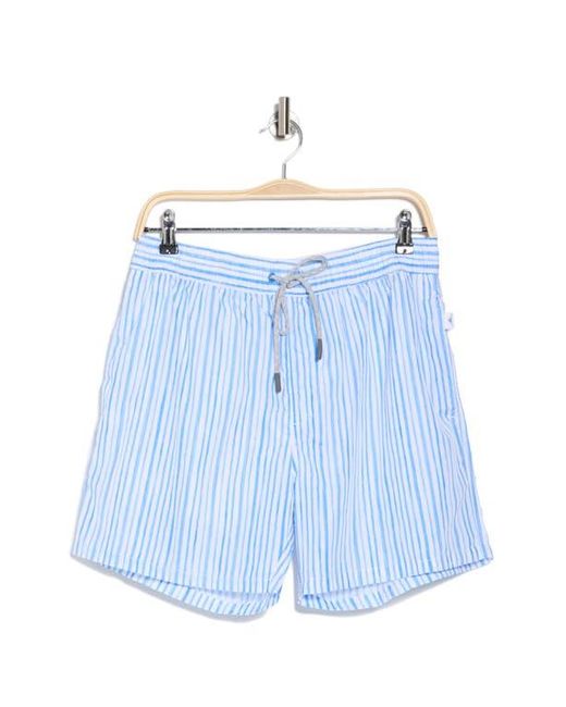 Vintage Summer Ponji Stripe Print Swim Trunks in Blue for Men | Lyst