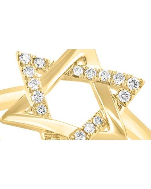 Effy 14K Diamond Star Of David Ring in Metallic | Lyst