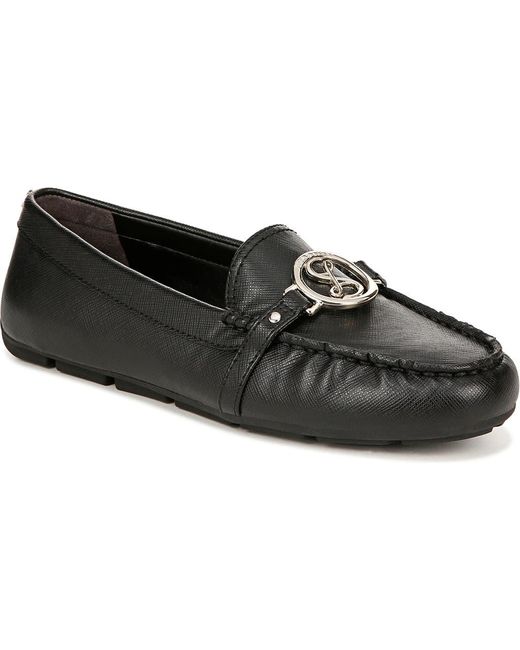 Sam & Libby Lanie Logo Moc-Toe Loafers in Black | Lyst