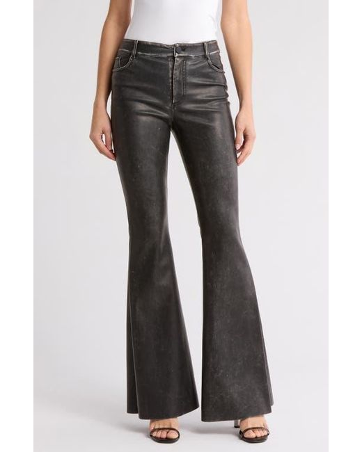 Alice + Olivia Brent High Rise Faux Leather Bell Bottom Pants in Gray ...