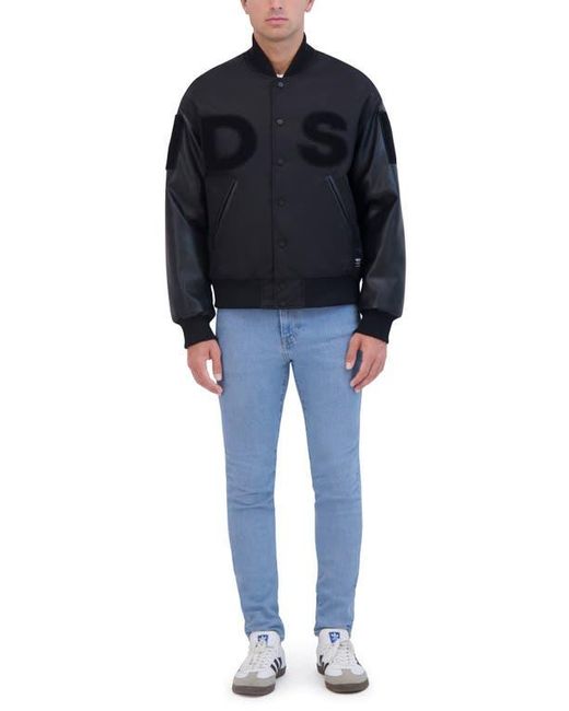 Hudson Jeans Logo Varsity Jacket in Black for Men | Lyst