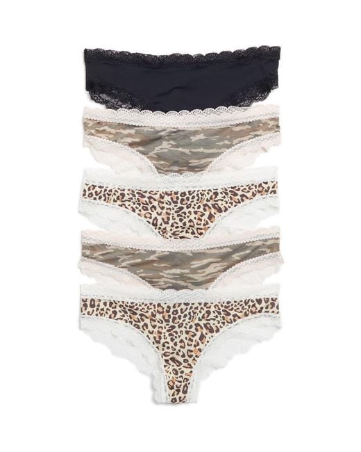 Honeydew Intimates Lace-Trim Hipster Briefs Pack in Gray | Lyst