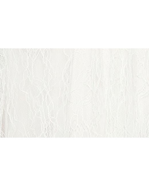 Alice + Olivia Zenon Sheer Lace Cape Top in White | Lyst