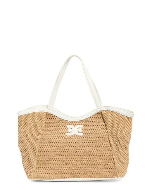 Sam Edelman Ilsie Raffia Tote Bag in Natural | Lyst