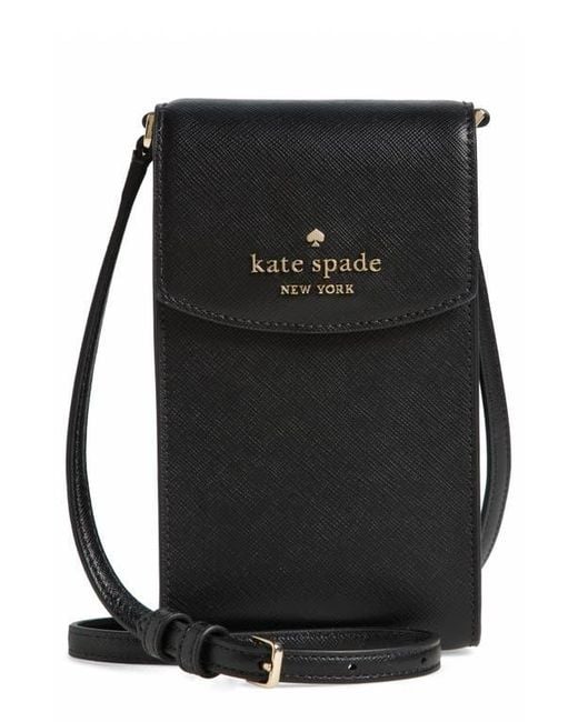 Kate Spade Staci North South Flap Phone Case in Black | Lyst