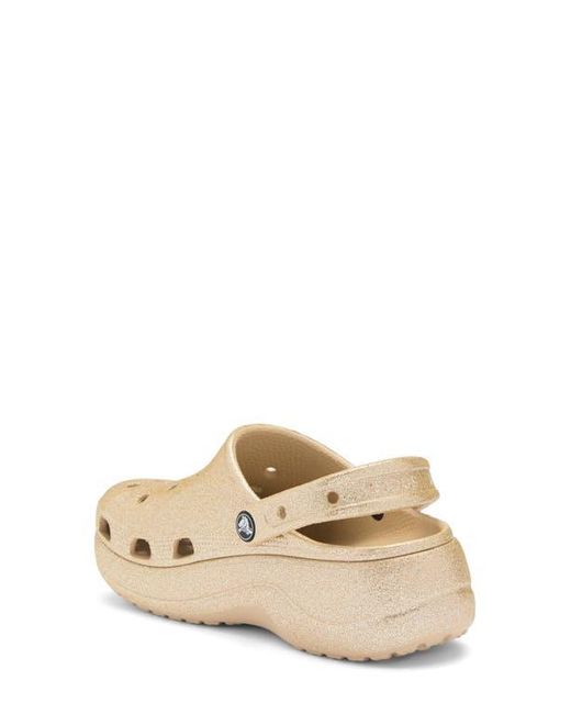 Crocs™ Baya Platform Glitter Clog in Natural | Lyst