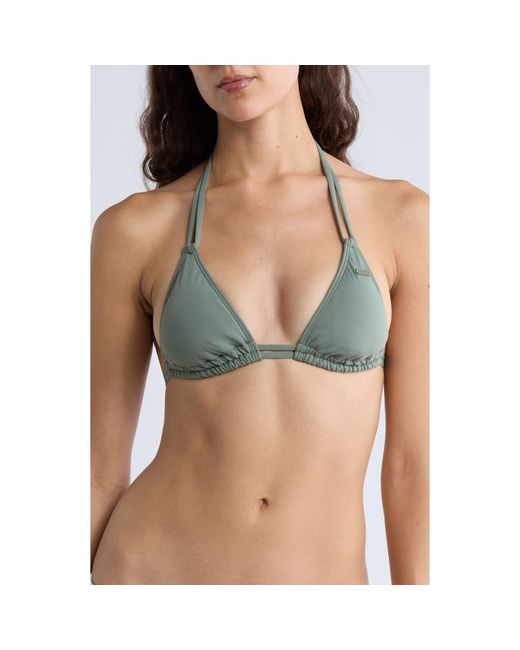 Roxy Beach Classic Triangle Bikini Top in Green | Lyst