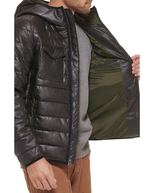 Levi's Faux Leather Quilted Jacket in Black for Men | Lyst