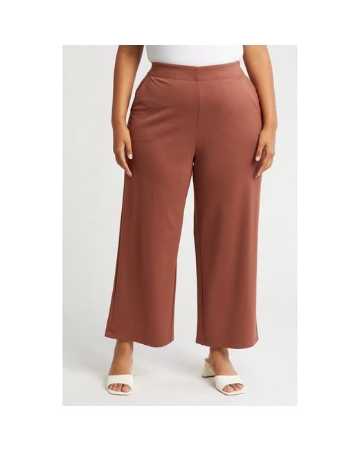 Max Studio Easy Wide Leg Ponte Pants in Red | Lyst