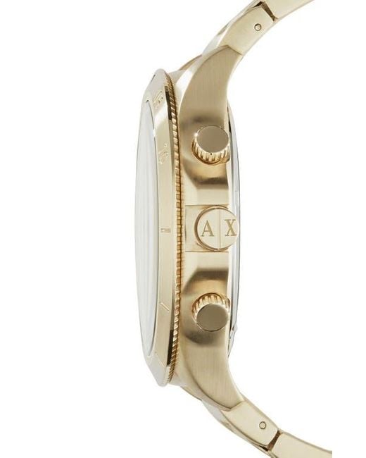 ARMANI EXCHANGE Chronograph Bracelet Wrist Watch in Metallic for Men | Lyst