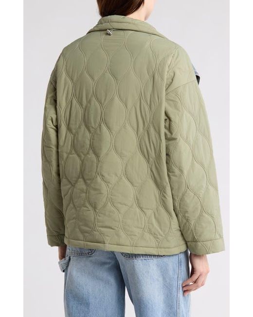 Blank NYC Nylon Quilted Denim Trucker Jacket in Blue | Lyst