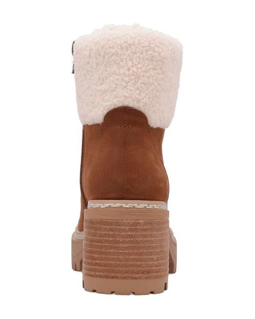 MIA Tiler Faux Fur Platform Lug Boot in Brown | Lyst