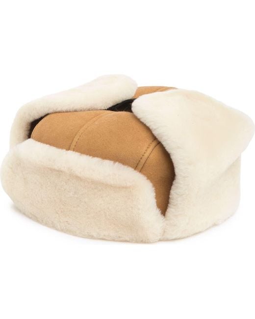 UGG Ugg Suede Genuine Shearling Trapper Hat in Natural for Men | Lyst