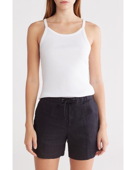 James Perse Cotton Rib Cami Tank in White | Lyst