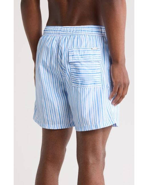 Vintage Summer Ponji Stripe Print Swim Trunks in Blue for Men | Lyst