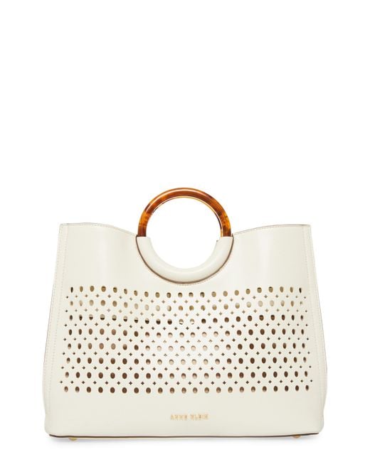 Anne Klein Perforated Ring Top Tote Bag | Lyst Anne Klein Perforated Ring Top Tote Bag | Lyst
