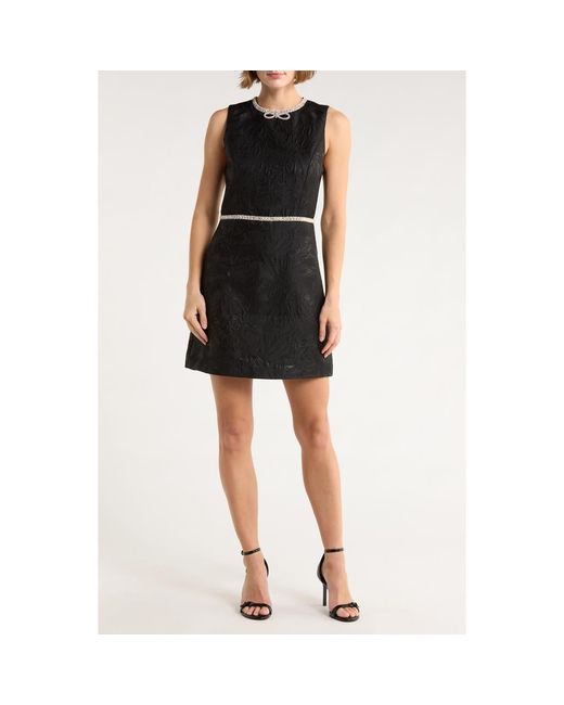 Alice + Olivia Ellis Crystal Embellished Sleeveless Jacquard Minidress ...
