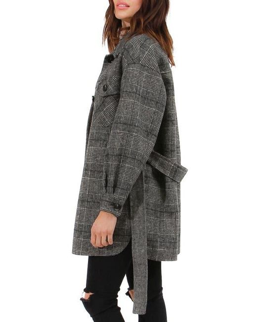Belle & Bloom Back Together Plaid Wool Blend Coat in Gray | Lyst