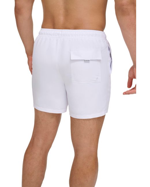 Calvin Klein Modern Euro Upf 40 Swim Trunks In White For Men Lyst