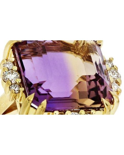 Bony Levy 18K Ametrine & Diamond Ring in Metallic | Lyst