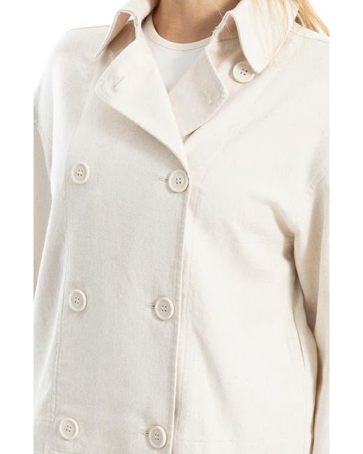 Max Studio Double Breasted Twill Jacket in White | Lyst