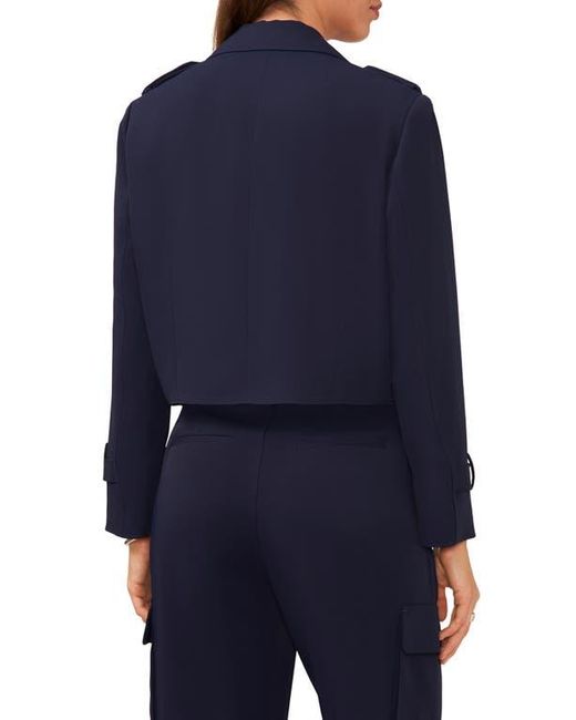 Halogen® Crop Trench Jacket in Blue | Lyst