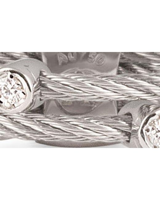 Alor 18K & Stainless Steel Diamond Twisted Cable Ring in Gray | Lyst