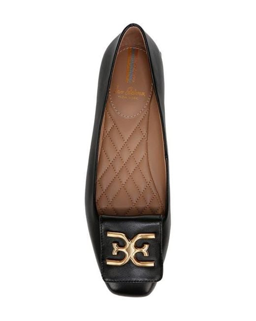 Sam Edelman Emina Square Toe Flat in Black | Lyst
