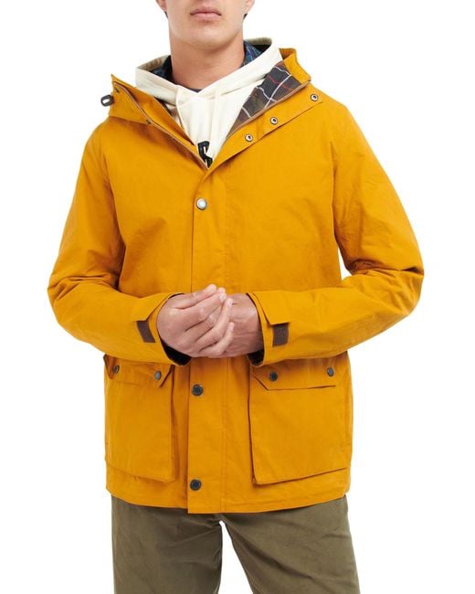 Barbour Moor Hooded Jacket in Yellow for Men | Lyst
