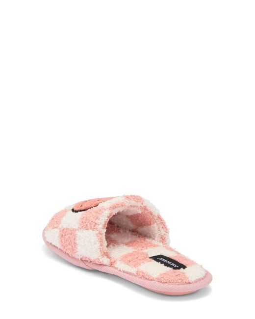 Joe Boxer Faux Fur Happy Face Slide Slipper in Pink | Lyst