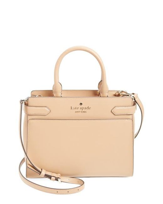 Kate Spade Staci Medium Leather Satchel in Natural | Lyst