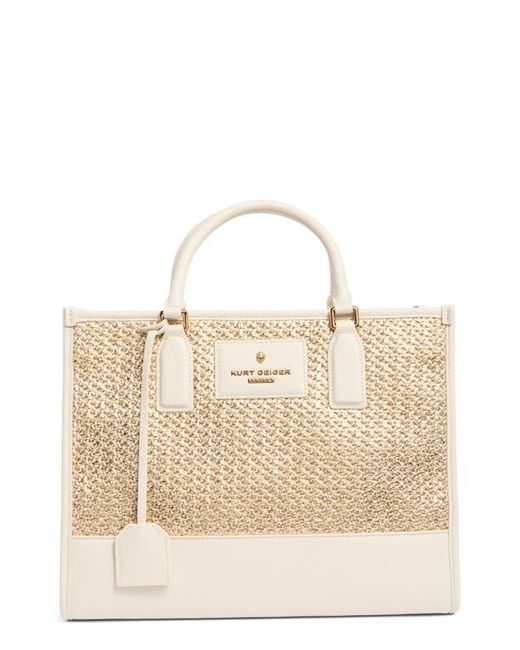 Kurt Geiger Chiswick Raffia Tote in Natural | Lyst