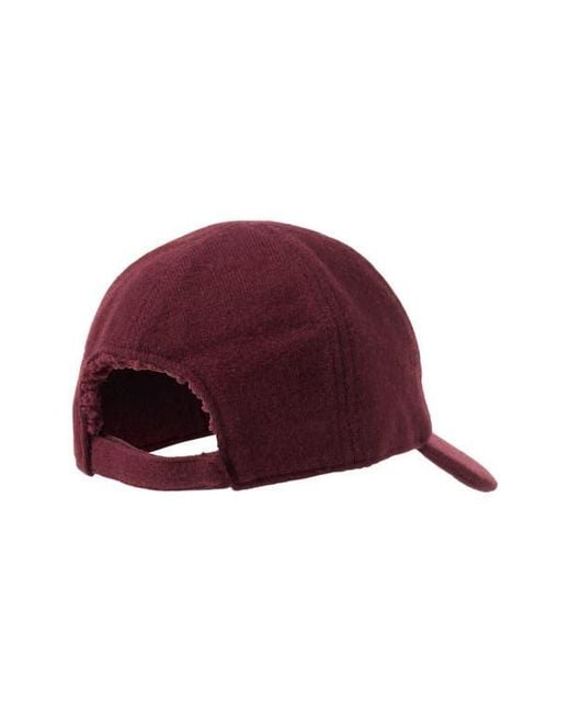 Amicale Wool & Cashmere Faux Shearling Lined Knit Baseball Cap in Red ...