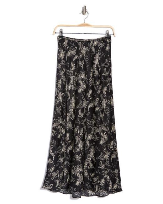 Max Studio Satin Midi Skirt in Black | Lyst