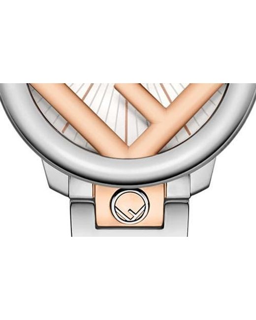 Fendi Dial Two-Tone Bracelet Watch, 36Mm in Gray | Lyst