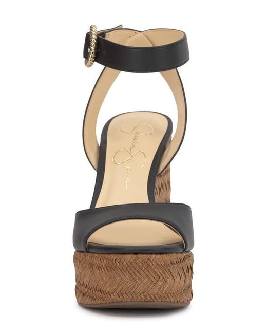 Jessica Simpson Kamindi Platform Wedge Sandal in Black | Lyst