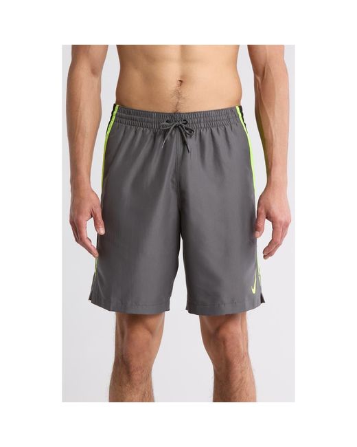 Nike Stripe 8" Volley Swim Trunks in Gray for Men | Lyst