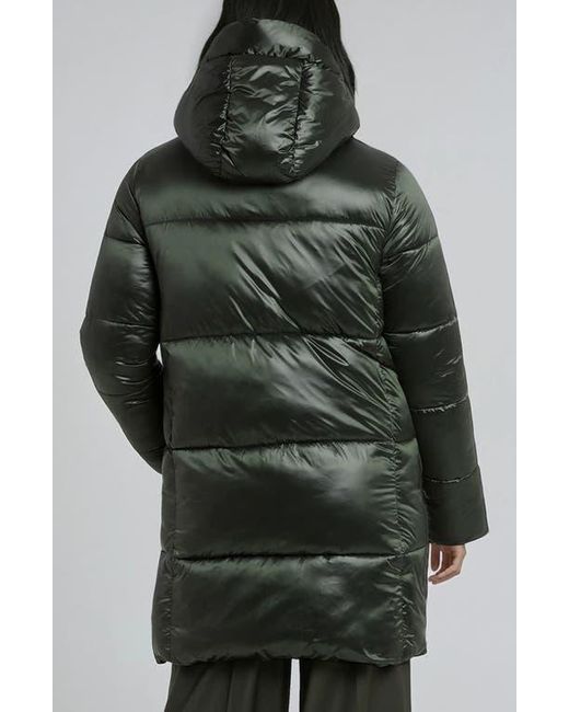 Noize Alicia Water Resistant Hooded Parka Puffer Jacket in Green | Lyst