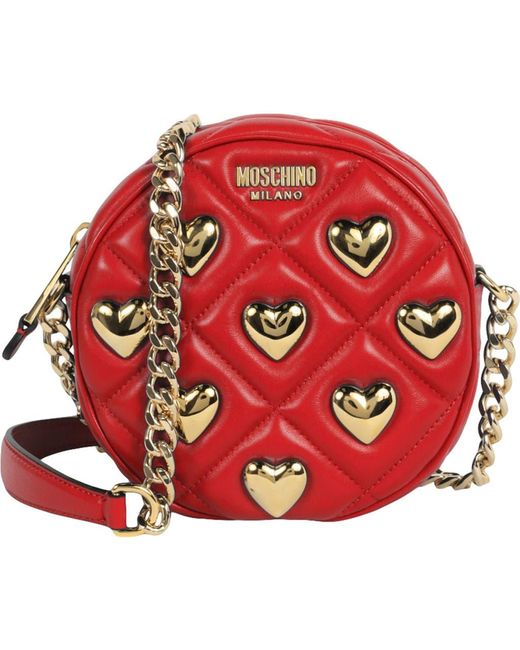Moschino Quilted Heart Crossbody Bag in Red | Lyst
