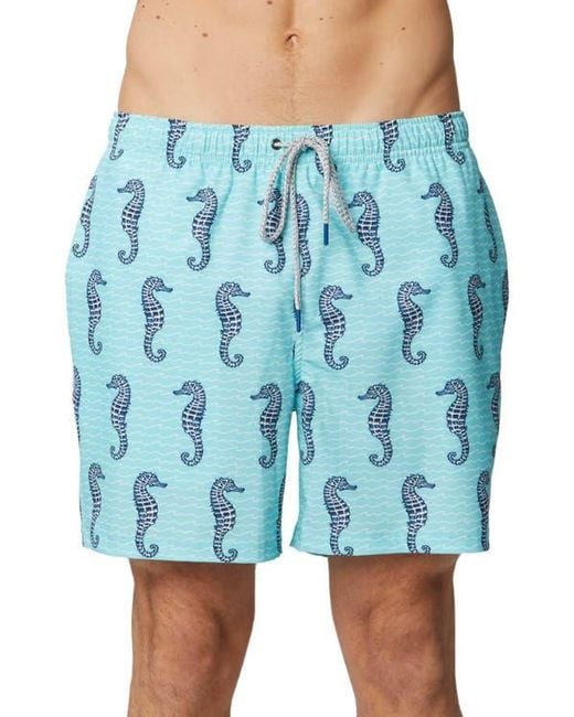 Rainforest Curled Tails Seahorse Stretch Swim Trunks in Blue for Men | Lyst