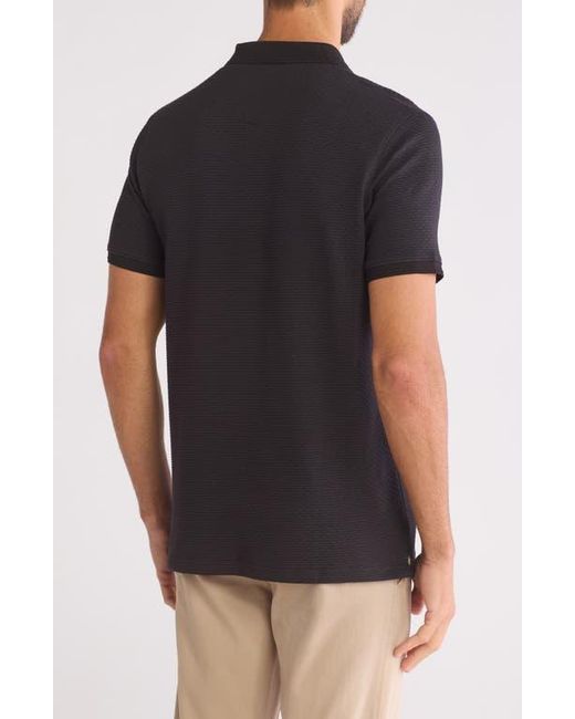 Denim and Flower Texture Zip Polo in Black for Men | Lyst