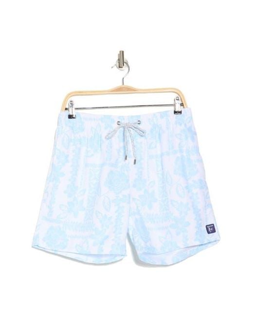 Vintage Summer Lei Border Swim Trunks in Blue for Men | Lyst
