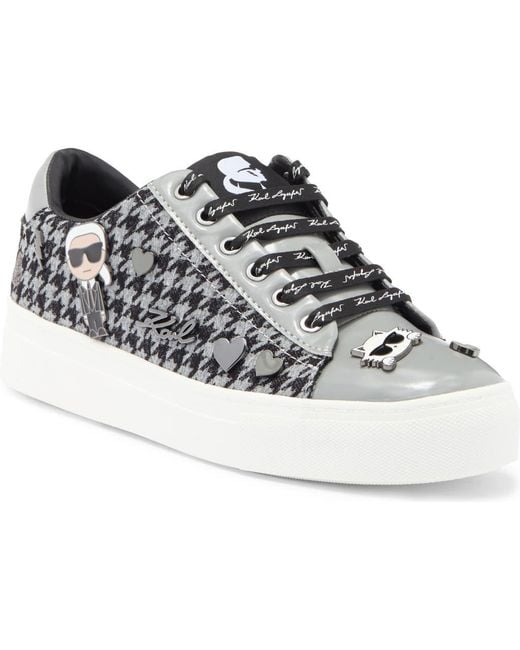 Karl Lagerfeld Cate Pins Tweed Sneaker in Metallic | Lyst